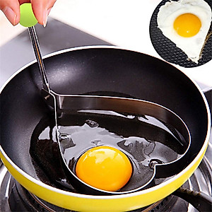 Stainless Steel Fried Egg Pancake Shaper Omelette Mould, Kitchen Tool Omelette Frying Egg Mold, Kitchen Accessories Gadget Rings(Round)