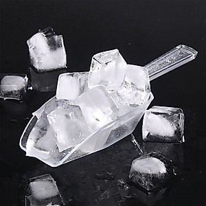 Shappy 4 Pieces Ice Scoop Multi-Purpose Kitchen Scoops Bath Scoops, Clear Food Popcorn Snack Candy Sugar Scoop for Kitchen Bar Party Wedding (7.8 Inch Long)(8 Pcs)