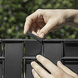 Windhager Sichtschutzstr anthr Livingston 07075 Privacy Screen Strips, Double Rod Mats for Fence, 50 m x 4.6 cm, Anthracite, Charcoal