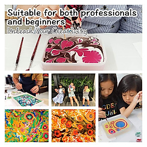 Marbling Paint Kit for Kids, Arts and Crafts for Teens, Preteens, Kids Ages 6-12 - Creative Toys Gifts for Girls & Boys Ages 4 5 6 7 8 9 10 11 12(Marble Paint on Water, 8Colors/20ml)