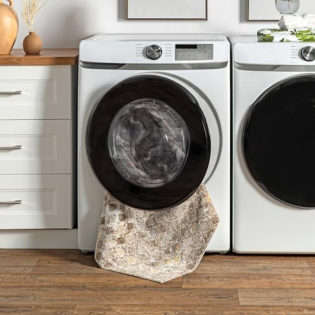 nuLOOM Anya Machine Washable Casual Border Area Rug, 4x6, Grey