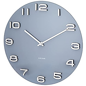 Karlsson Vintage Round Glass Wall Clock, Grey