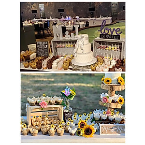 Tulip Cupcake Liners-300 Pack Tulip Cupcake Wrappers Greaseproof Muffin Liners Baking Cups For Birthday,Party,Wedding- Natural Color