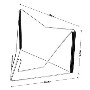 2 Pieces Book Stands, Adjustable Reading Stand, Music Book Easel Display Holder, Fold-n-Stow Metal Bookstand, Small Book Rest for Kitchen Countertops (Black)