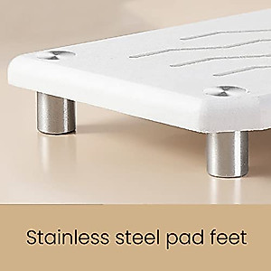 heylad Home Sink Caddy, 2pcs instant dry kitchen bathroom sink organizer, diatomaceous earth sink tray stone for soap and water bottle sponge brush candle decoration, white