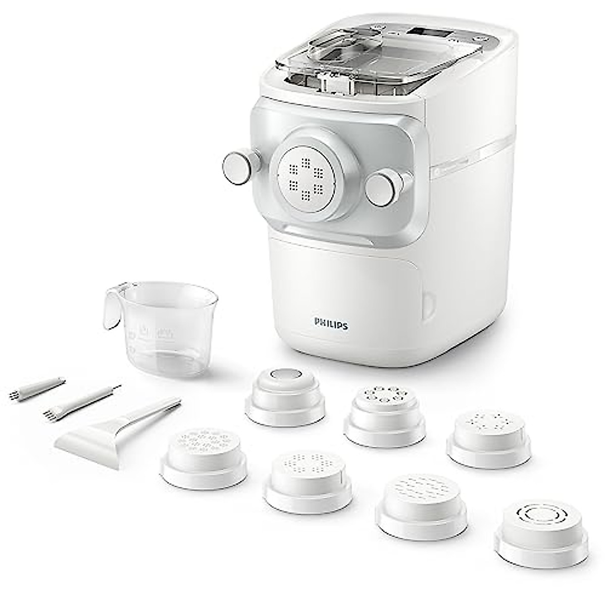 Philips 7000 Series Pasta Maker, ProExtrude Technology 150W, 8 discs, Perfect Mixing Technology, Preapre up to 8 Portions, HomeID App, White, (HR2660/03)