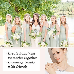 DHQH Bridesmaid Earrings Necklace Set Proposal Gifts Set for Women Leaf Pendant Necklace set of 4/6 Wedding Jewelry