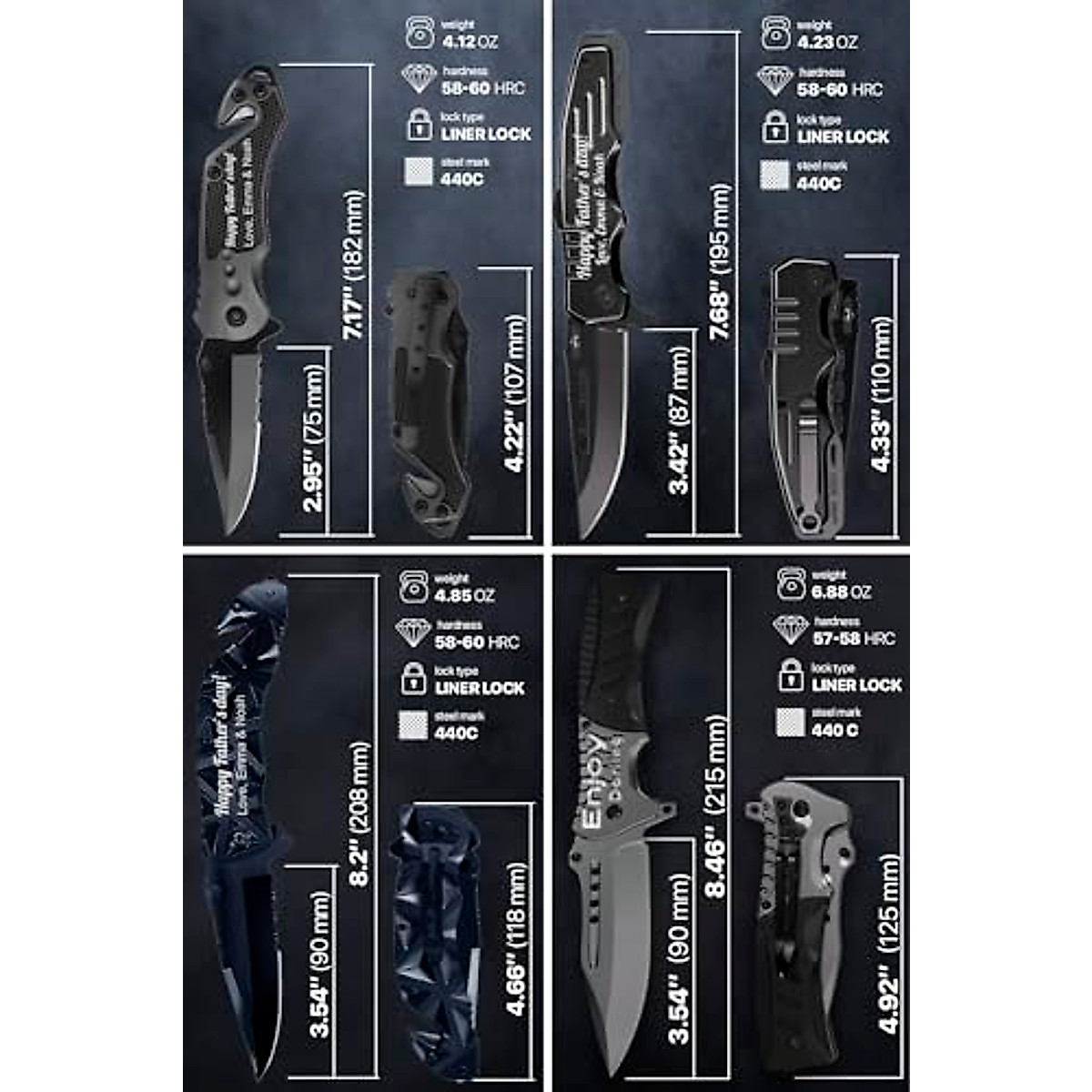 Personalized Gifts for Men - Engraved Pocket Knife - Custom Knife for Men Dad Him All - Chistmas Gift Ideas Mens Gifts for Christmas Stocking Stuffers 6680 PS