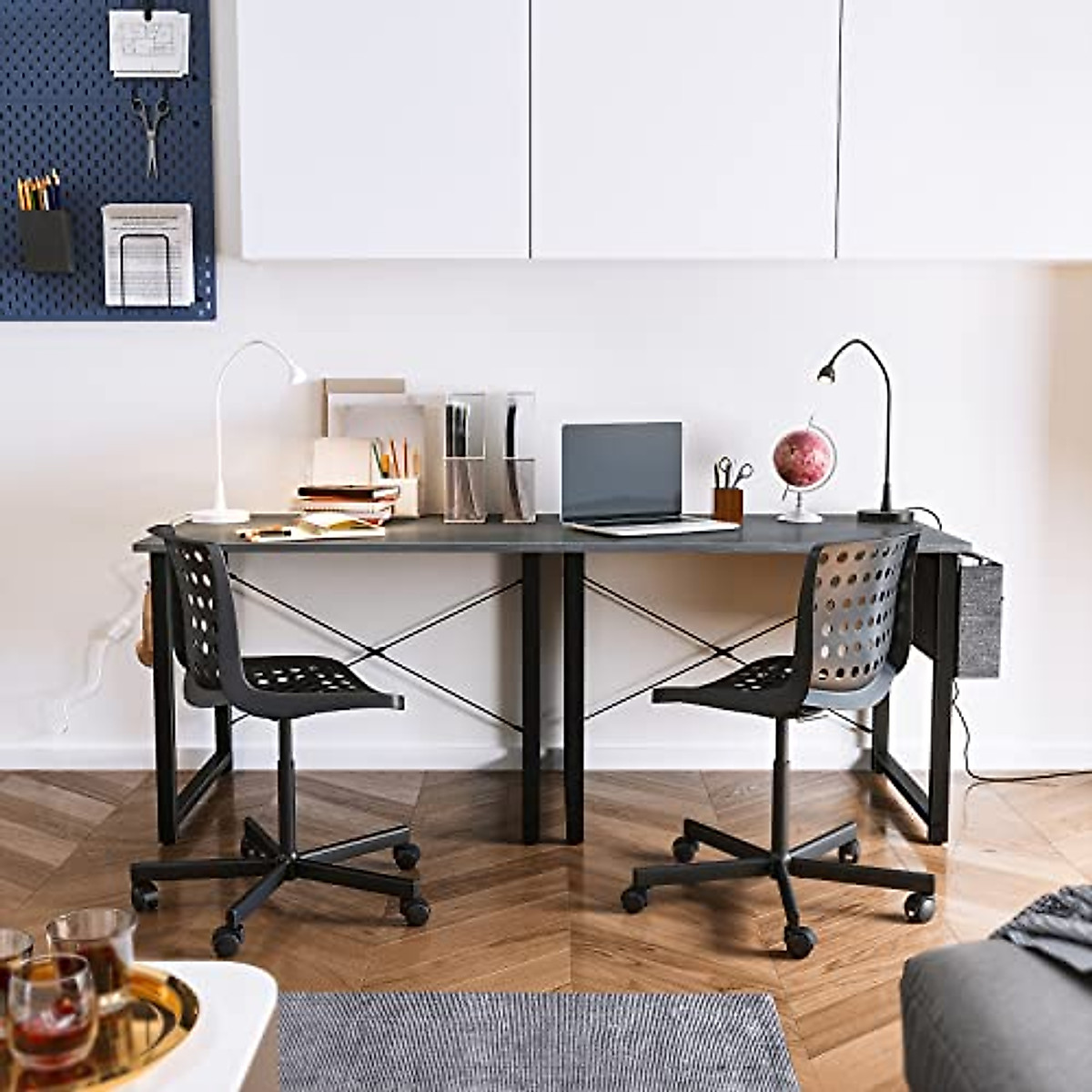 ODK 32 inch Small Computer Desk Study Table for Small Spaces Home Office Student Laptop PC Writing Desks with Storage Bag Headphone Hook, Espresso Gray