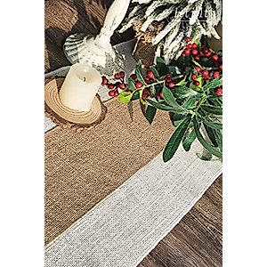 Letjolt Burlap Table Runner Farmhouse Table Runner Jute Table Runner Rustic Table Decor Jute Woven Fabric, Light Colour Edge 12x48 Inches