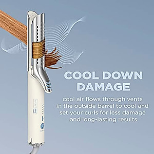 INFINITIPRO BY CONAIR 2-in-1 Cool Air Curling Iron and Flat Iron Luxe, Protects Against Damage and Locks in Style for Effortless Long Lasting Curls, Waves & Straight Looks with One Tool