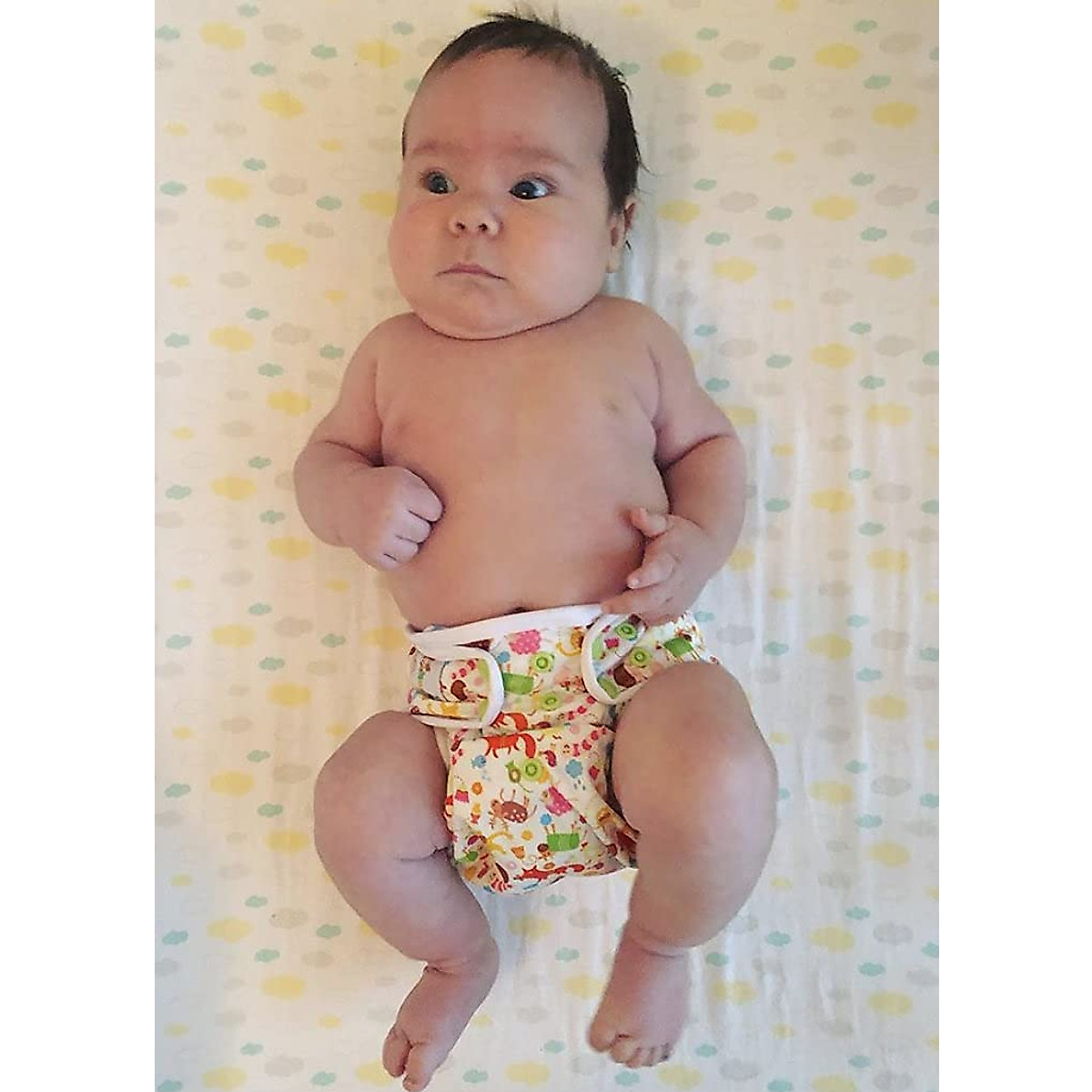 Kawaii Baby 6 Happy Leak-Free Cloth Diaper Covers, Double-Layer adjustable to fit babies 8-36 pounds, Animal Club