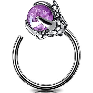 OUFER 20G Nose Ring Hoop Stainless Steel Dragon Claw Cartilage Earrings Nose Piercing Jewelry for Women and Men…