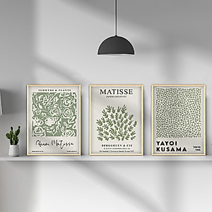 W.O.W.A - Matisse Wall Art Prints, Sage Green Abstract Wall Art for Aesthetic Home Decor (11"x14", UNFRAMED)