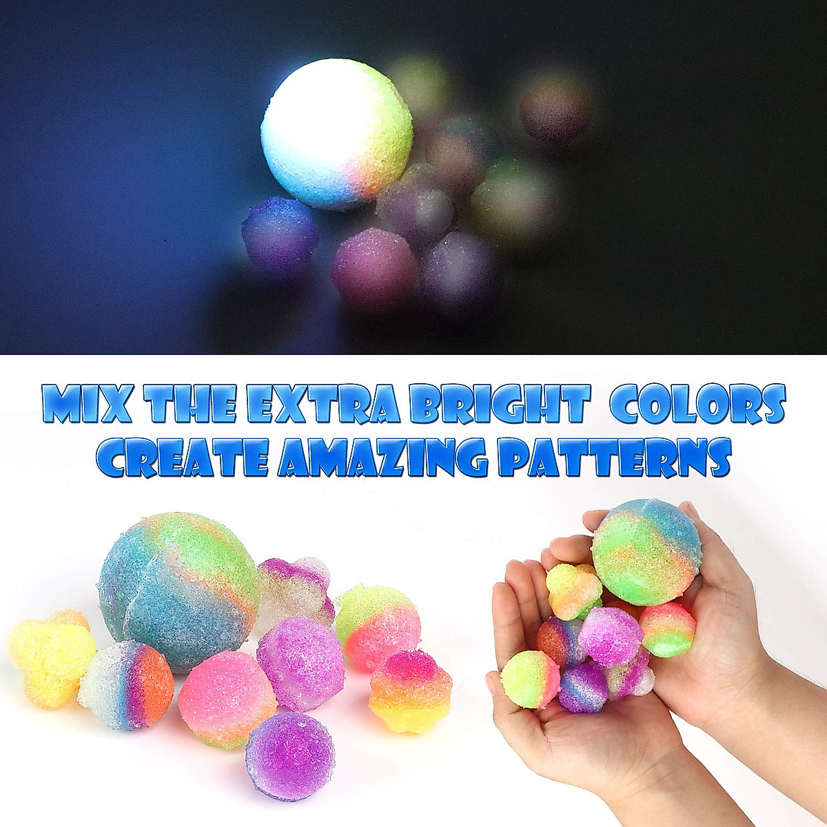 DIY Bouncy Ball Kit, Make Your Own Bouncy Ball Kit, Make 60+ Bouncy Balls Kit for Boys, Including LED Light Balls, Glow in the Dark Bouncy Balls, in 5 Sizes and Shapes, Kids Crafts Project Experiment