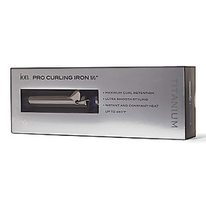 ion Titanium Pro Curling Iron, 1-1/2 Inch, Heats up to 450°F, Maximum Curl Retention, Dual Voltage