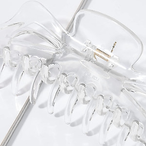 Claw Clips for Thick Hair,CEELGON Hair Clips for Women Large Claw Clip 5.5 Inches Pack of 2 (Black,Clear)