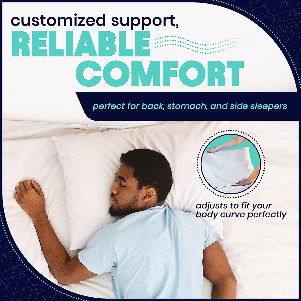 EnerPlex Memory Foam Pillows - Pack of 1 Adjustable, CertiPUR-US Certified King Size Pillows for Sleeping w/Extra Foam & Removable Viscose of Bamboo Cover - Machine Washable Firm Pillow