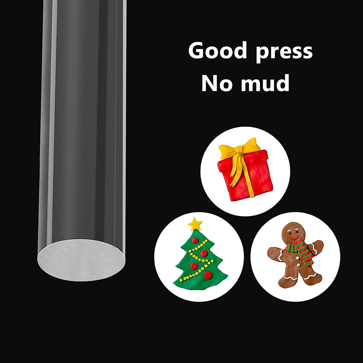 AUGSUN 1pcs Acrylic Clay Roller Acrylic Round Tube Roller Rolling Clay Bar Clear Clay Art Craft DIY Polymer Clay Tool