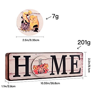 Baisnuo Home Gnome Signs Decor, interchangeable sign with 12 Pieces Holiday Wooden Table Top Shelf Decor for Front Porch Wall Outside Garden Indoor seasonal decorations