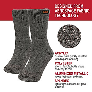 35° BELOW Thermal Insulated Socks for Men and Women, Designed with Soft Aluminized Loops to Keep Feet Warm and Cozy, 3 Pair Grey Small/Med
