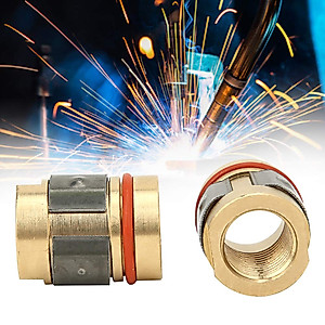 2pcs MIG Welding Gun, 169729 Nozzle Adapter, MIG Welding Gun Nozzle Adapter MIG Gun Nozzle Adapter Brass Nozzle Adapter for Miller M-25/M-40 Hobart MIG Gun