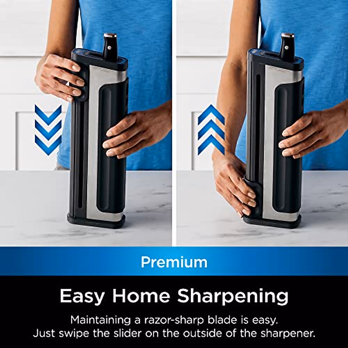 Ninja K31300 Foodi NeverDull System Knife Sharpener, Stainless Steel, Gray