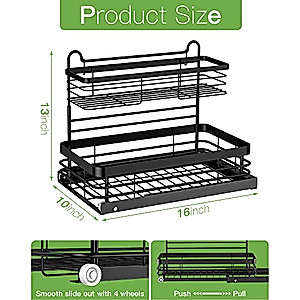 Under Sink Organizers and Storage, Uamector Under Sink Organizer 2 Tire Cabinet Organizer Shelf, Multi-Purpose for Under Kitchen Bathroom Sink Organizers and Storage, Under Sink Shelves