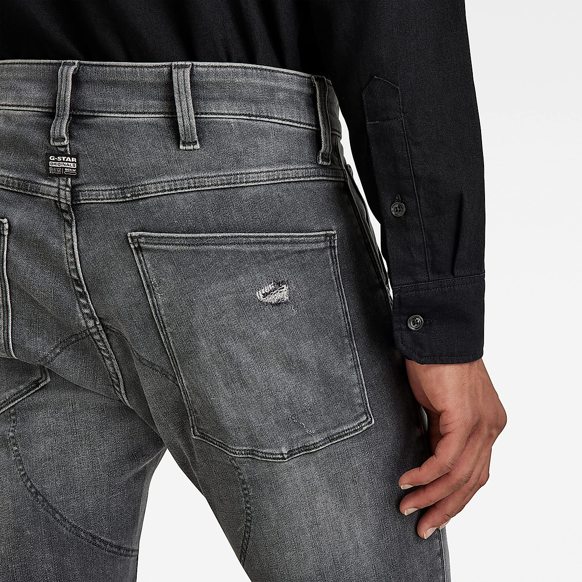 G-STAR 5620 3D Zip Knee Skinny Fit Jeans, Vintage Ripped Basalt, 32W x 34L