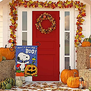 Halloween Garden Flag 12x18 Inch Spooky Boo Double Sided Vertical Farmhouse Decor for Seasonal Holiday Yard