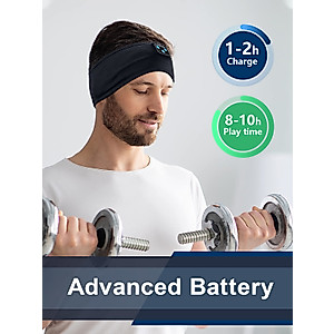 Lullaband Bluetooth Headband Headphones, Sleep Headphones for Side Sleepers, Sleeping Headphones Comfortable Headband with Thin Speaker Microphone Handsfree Gift