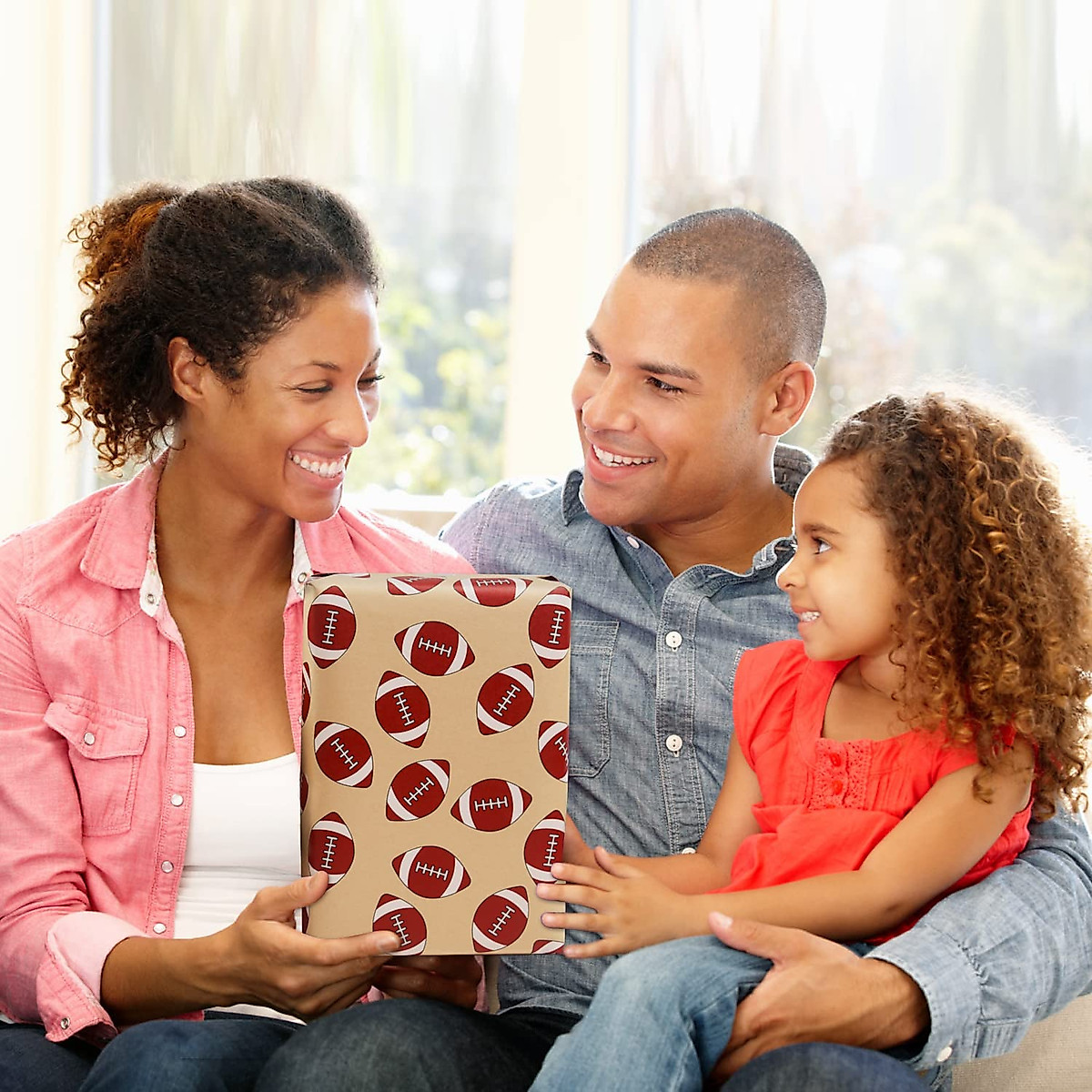 AircooL Sports Gift Wrapping Paper, 9 Sheets Rugby Basketball Tennis Baseball Football Kraft Wrapping Paper, 20x28 Inches per Sheet Birthday Paper for Men Boys