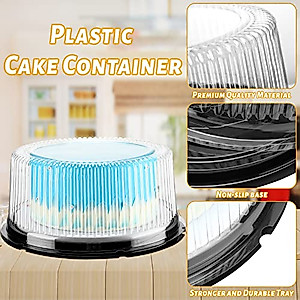 20 Pieces Round Cake Carrier 10 Inch Plastic Containers for Cake Clear PET Cake Transport Container Disposable Cake Containers Carriers with Dome Lids Cake Holder Display Containers for Transport