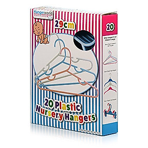 HANGERWORLD Kid's Hangers for Baby Nursery and Children's Closet Clothes Storage (20 Pack, Blue)