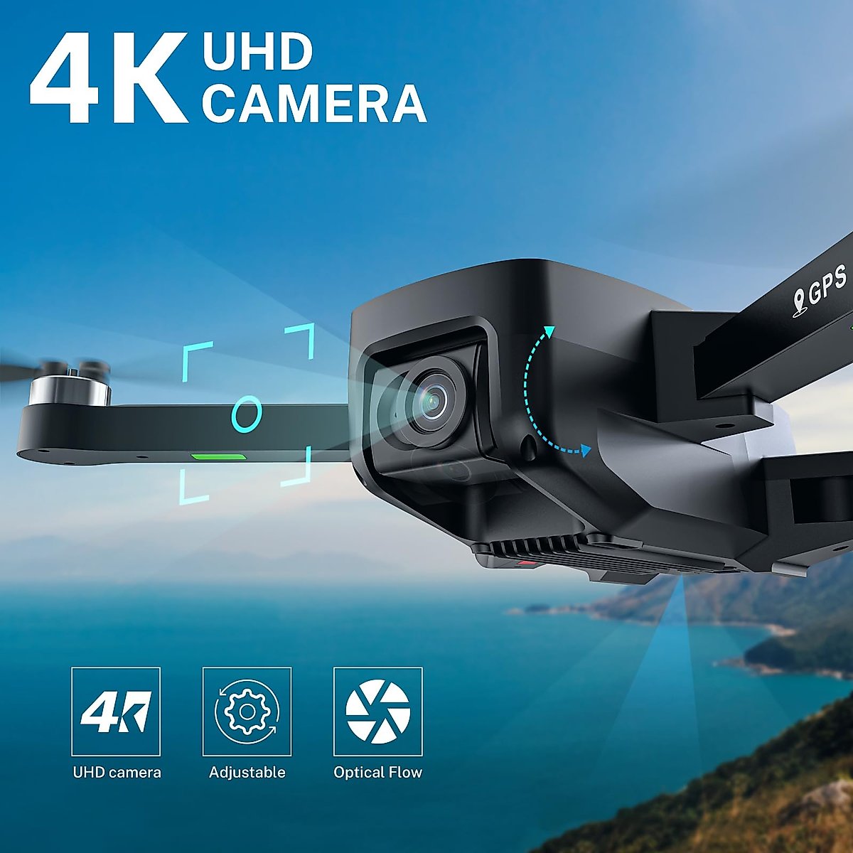 TEEROK T18S GPS Drone with Camera for Adults 4K, 5G FPV RC Quadcopter 1640FT Control Range with Auto Return, Follow Me, Brushless Motor, Optical Flow, 44 Mins Long Flight Time