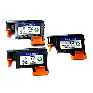 1 Set HP72 Replace printheads C9380A C9383A C9384A compaitble HP 72 Designjet T610 T620 T770 T790 T1100 T1120 1200 T1300 T2300 (1G/PK+1M/C+1MK/Y)
