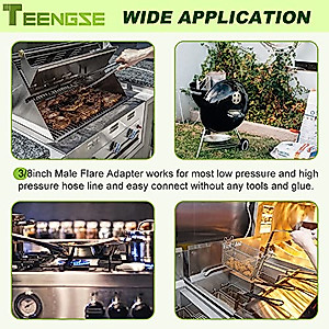 TEENGSE Propane Regulator Valve, Low Pressure Regulator with 3/8inch Male Flare Fitting for 1LB Standard Propane Tank and Extension Hose with 3/8inch Female Flare Fitting