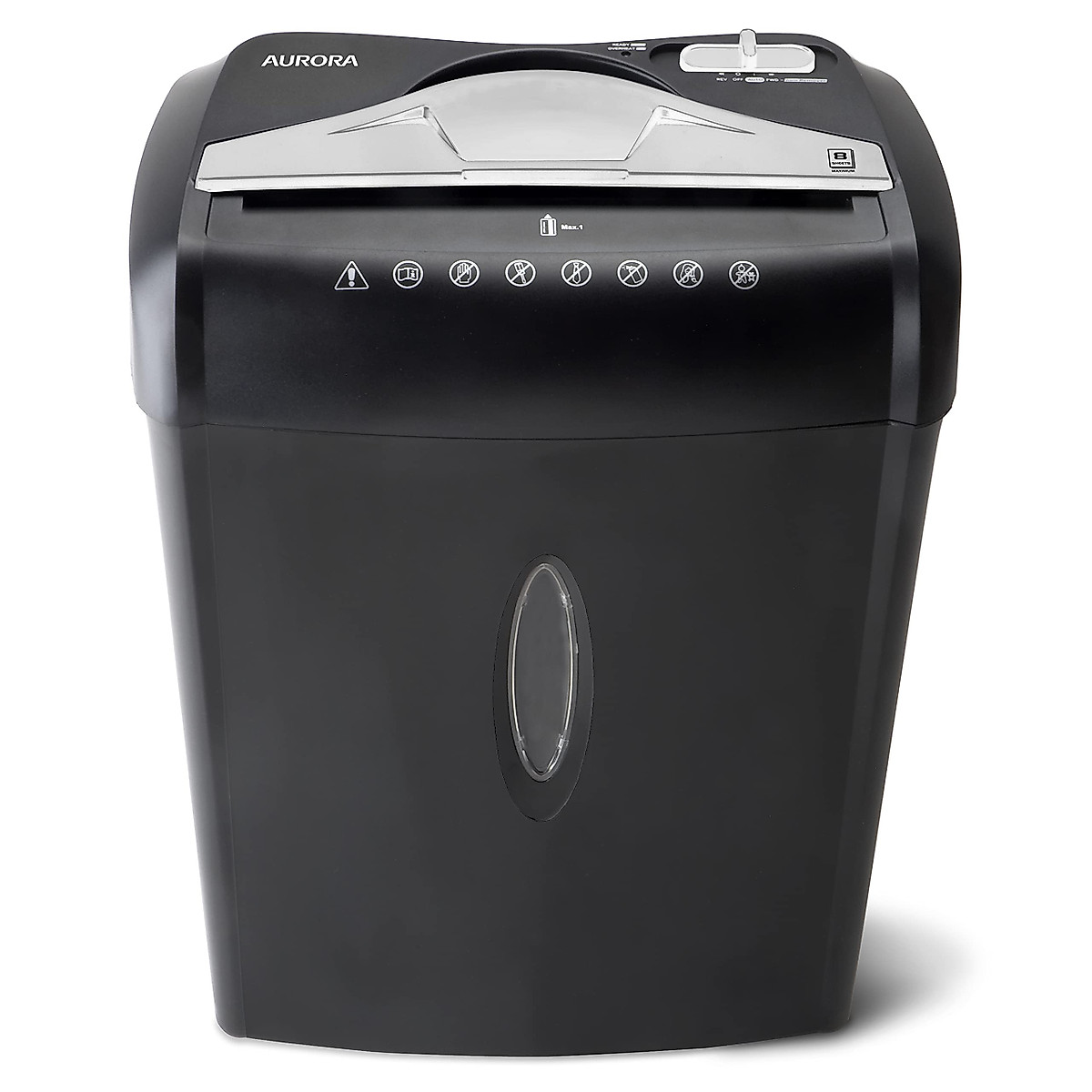 Aurora High Security Paper and Credit Card Shredder with 3.7-Gallon Wastebasket, 8-Sheet Cross-Cut with Basket
