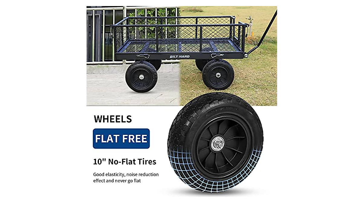 Heavy-Duty BILT HARD Garden Cart with Flat-Free Tires | 880 lbs Capacity
