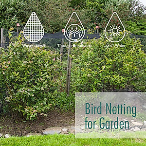 Bird Netting for Garden, Fetanten 13 x 40 FT Heavy Duty Garden Netting Mesh Pest Barrier with Ties and Staples for Vegetable, Fruit Trees, Blueberry Protection Against Birds, Deer, Poultry
