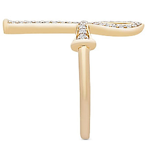 1/4 CT Round Cubic Zirconia Ankh Cross Cocktail Religious Ring 14k Yellow Gold Finish Ring Size-9