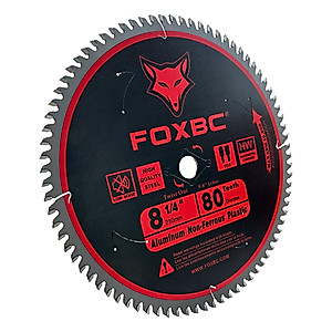 FOXBC 8-1/4 Inch Metal Cutting Table Saw Blade 80-Tooth TCG for Aluminum, Copper, Plastic, Brass, Fiberglass with 5/8-Inch Arbor