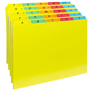 Iconikal Alphabetical File Guide Set, 5 Tabs Across, Manila, Letter Size