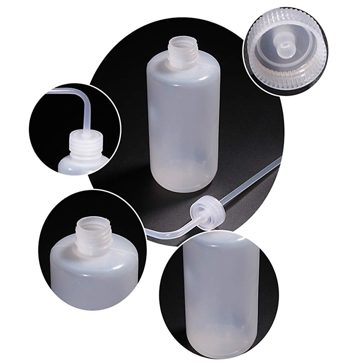 2Pcs 150ml Plastic Safety Wash Bottle Translucent Plastic Squeeze Measuring Bottle Narrow Mouth Empty Bent Tip Storage Containers For Gardening Lab Tattoo (150ml/5oz)