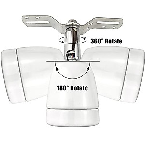 Flylin Reptile Ceramic Heat Lamp Holder, 300W Reptile Lamp Socket 360° Rating Heat Light Holder Kit E27 Socket for Lizard Turtle Snake Aquarium (no Bulb Included, White)