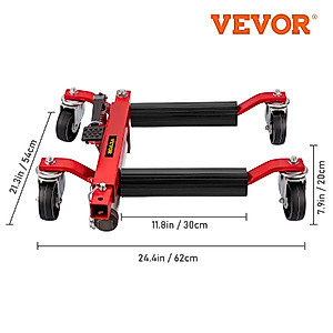VEVOR Wheel Dolly, 1500 Lbs Capacity Car Dolly, 12'' Car Jack Dolly, Wheel Jacks for Cars, Vehicle Positioning Hydraulic Tire Jack, Heavy Duty Ball Bearings Skate for Vehicle Car Auto Repair Moving
