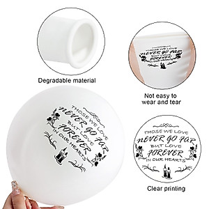 Eaezerav 35 Memorial Balloons & 4 White Dove Balloons to Release in Sky, Pigeon Bird Funeral Balloons Happy Birthday in Heaven Biodegradable Balloons Memorial Decorations