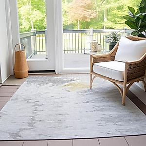 Addison Rugs Chantille ACN614 Silver 9' x 12' Indoor Outdoor Area Rug, Easy Clean, Machine Washable, Non Shedding, Bedroom, Living Room, Dining Room, Kitchen, Patio Rug