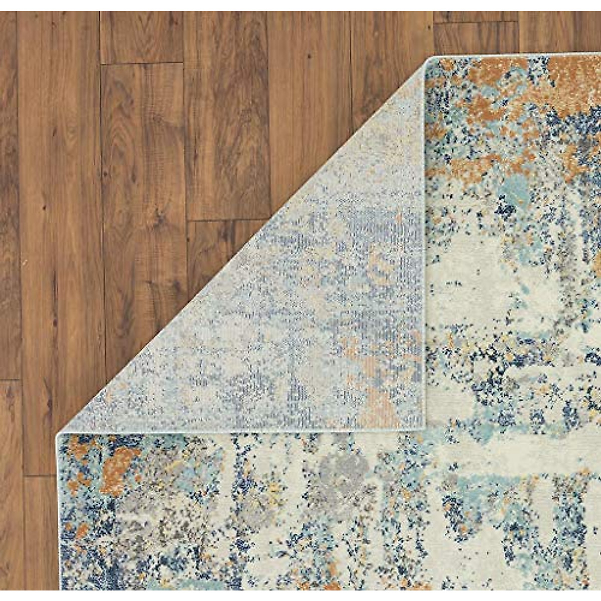 LUXE WEAVERS Abstract Blue Multi Colored 8 x 10 Modern Area Rug