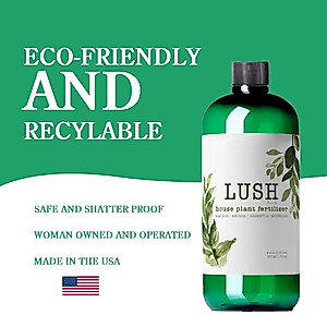 Lush Houseplant Fertilizer | 500ml Concentrated Liquid Fertilizer | Makes Over 50 Gallons | Made in The USA (500ml/16.9oz)